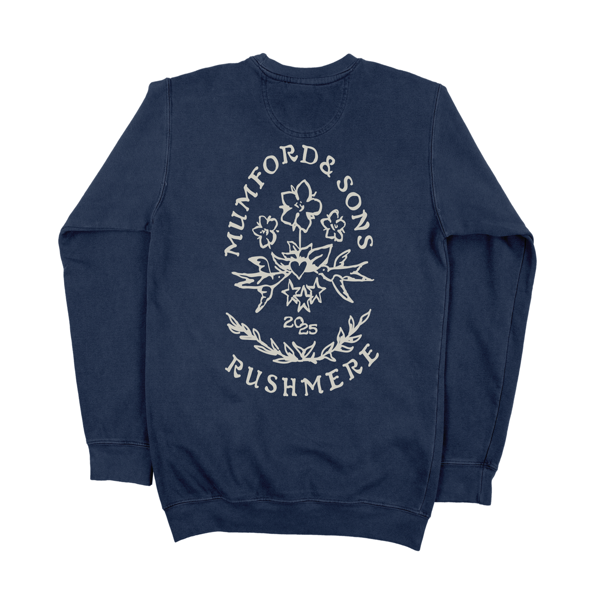 Navy Puff Print Crewneck Sweatshirt - Mumford & Sons